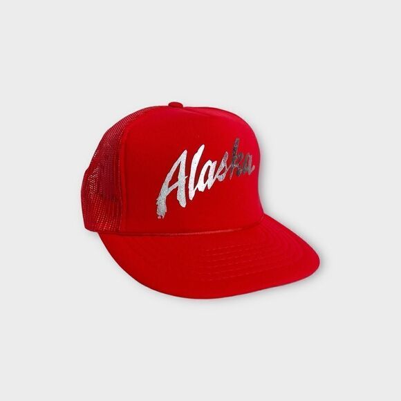 IAAC | Accessories | Vtg 9s Nos Alaska Foil Print Trucker Hatmesh ...